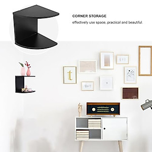 LIFKICH 1pc Corner Shelf Wall Hanging Shelf Wall-Mounted Corner Organizer Wall Display Shelves Wall Floating Shelves Shelf for Corner Decorative Hanging Display Rack Black
