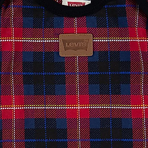 Levi's Baby Boys' Graphic T-Shirt and Overalls 2-Piece Outfit Set, Harvest Gold/Plaid, 4T