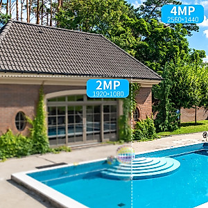 OOSSXX Solar Security Camera Outdoor Wireless Solar Powered Wireless Camera with Rechargeable Battery, WiFi Home Surveillance Camera 4.0MP with Two Way Audio (4MP 2 Packs)