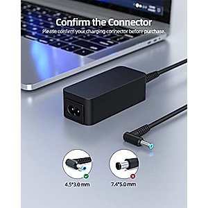 45W AC Charger Fit for HP Model 14-fq0013dx 15-dw2025od 15-dw2025cl 15-dw2008ca 15-dw2065st 15-dw2063st 15-dw2037wm 15-dw3025od 15-dw3002np 15-dw3056cl Laptop Power Supply Cord