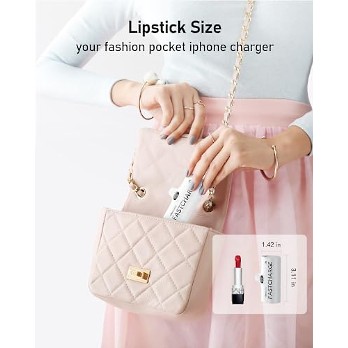 VEEKTOMX Small Portable Charger for iPhone, Fast Charging Power Bank Mini 5000mAh Battery Pack Compatible with iPhone 14/14 plus/14 Pro Max/13/13Pro Max/12/12Mini/11/XR/XS/X/8/,Travel Essentials