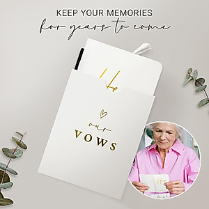 Wedding Vow Books His and Hers, Gold Foil Lettering & Keepsake Sleeve, Wedding Day Essentials, Beautiful His and Hers Gifts for The Bride and Groom (Black & White)