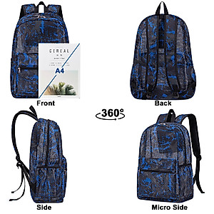 Bluboon Mesh Backpack Girls Kid Semi-Transparent School Bookbags See-through Lightweight Waterproof Casual Daypack for Beach Gym Travel