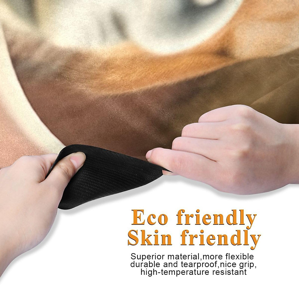 GOODOLD Funny Horse Yoga Mat, 71 x 26 Inch Non-slip Yoga Mats Folding Travel Exercise Mat Indoor Outdoor Gym Pilates with Storage Bag for Women Men