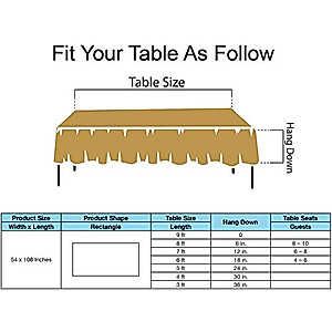 Gold Plastic Tablecloths 3 Pack Disposable Table Covers 54 x 108 Inches Shower Party Tablecovers PEVA Vinyl Table Cloths for Rectangle Tables up to 8 ft and Picnic BBQ Birthday Wedding Banquet