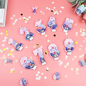 QEEYON 6Pcs Birthday Candles 2.5 inch Mermaid Theme Birthday Cake Candles 1Pcs Number 4 Candle 3Pcs Mermaid Tail Candles 2Pcs Shell Candles for Mermaid Party Birthday Cake Topper Decor