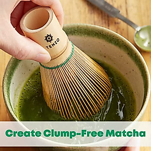Tenzo Bamboo Whisk for Ceremonial Grade Matcha Green Tea - Authentic Traditional Japanese Made 100 Prong Bamboo Whisk