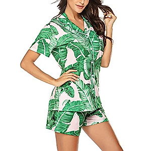 Ekouaer Womens Short Pajamas Set Soft Cotton Sleepwear Pjs Set with Printed Pattern(PAT3,Medium)