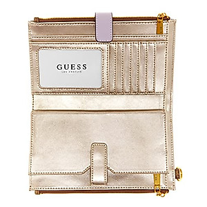 GUESS Izzy Double Zip Organizer Wallet, Brown Logo