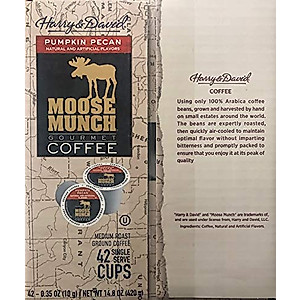 Moose Munch Gourmet Coffee | Pumpkin Pecan, Medium Roast 42 Single Serve Cups