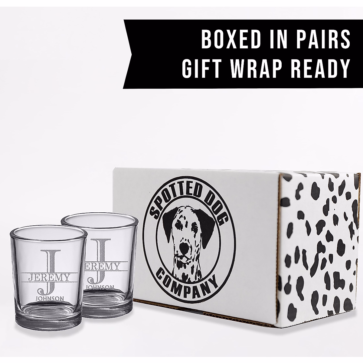 Personalized 2pk; set of two Engraved 2.5oz Shot Glass, Custom Etched Shot Glasses, Groomsmen, Customized Bridesmaid, Wedding Favors, Customized Birthday Gifts, Anniversary, Cute, Halpert Monogram