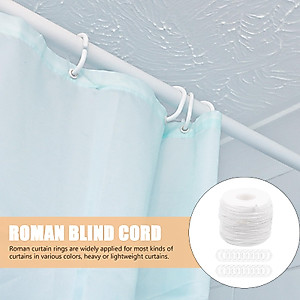 Uonlytech Curtain Accessories White Curtain Roman Window Shades White Blinds 1 Set Blinds Lifting Rope Roman Ring Replacement Roman Blind Curtain String Roman Shade Repair Roman Shade Kit