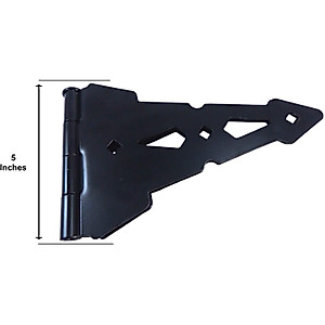 Western Style Black Wood Gate Hinges - Wood Fence Hinge Gate Kit, 8" Strap Gate Hinges - Wood Gate Hardware - Western Style