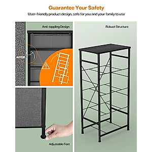 ROMOON Dresser for Bedroom, Storage Tower with 4 Drawers, Fabric Dresser with Easy Pull Handle, Clothes Organizer for Living Room, Hallway, Entryway, Closets (Dark Grey)