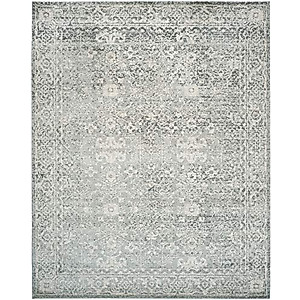 SAFAVIEH Evoke Collection 8' x 10' Silver / Ivory EVK270Z Shabby Chic Distressed Non-Shedding Living Room Bedroom Dining Home Office Area Rug