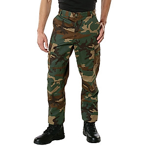 Rothco Tactical BDU Pants (US, Alpha, Small, Regular, Long, Woodland Camo)