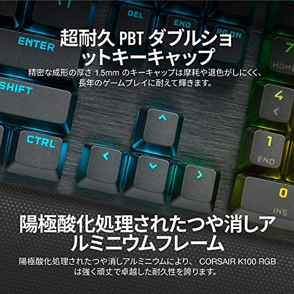 CORSAIR CH-912A014-JP K100 RGB Flagship Mechanical Gaming Keyboard, Japanese Layout, Cherry MX Axis, Equipped with AXON Hyperprocessing Technology, PBT Double Shot Key Cap