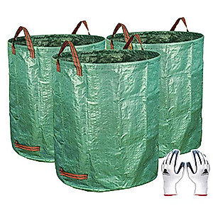 Gardzen 3-Pack 72 Gallons Garden Bag - Reuseable Heavy Duty Gardening Bags, Lawn Pool Garden Leaf Waste Bag
