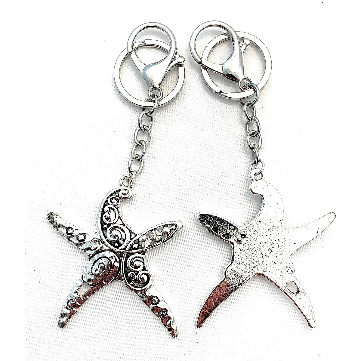 Smiling Wisdom - Starfish Story Appreciation Small Keepsake Card and Keychain Gift Set - You Make a Profound Difference - Ornate Swirl Keychain