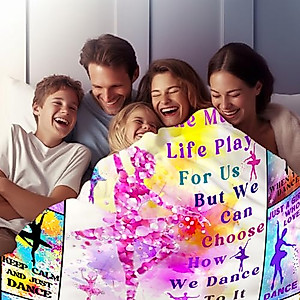 Dance Blanket Soft Cozy Bed Couch Dances Theme Throw Blankets Birthday Gifts for Teen Girls Teachers Women 50"x40"