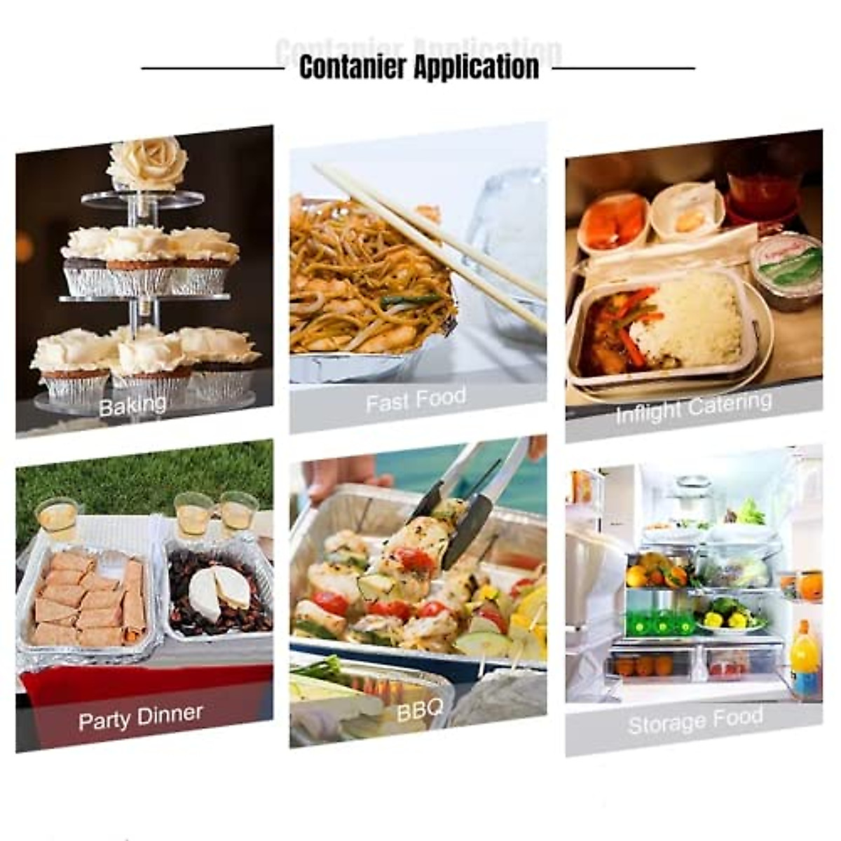 LUCKMETA 9'' Inch Round Tin Foil Pans Disposable Aluminum Pans with Clear Lids (60 Pack), Freezer & Oven Safe - For Baking, Cooking, Storage, Roasting, & Reheating, Recyclable, Pack of 60