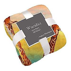 Wucidici Giraffe Painting Throw Blanket Lightweight Soft Cozy Blanket for Couch Sofa Bed 50"x 60"