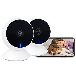 LAXIHUB M1 Security Baby Monitor (2-Pack) with Camera and Audio, 1080P Full HD, Motion & Sound Detection, Night Vision, 2.4G WiFi Camera Compatible with Alexa and Google Assistant…