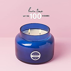 Capri Blue Jumbo Scented Candle with Glass Candle Holder - Luxury Aromatherapy Candle - 48 Oz - Volcano - Blue