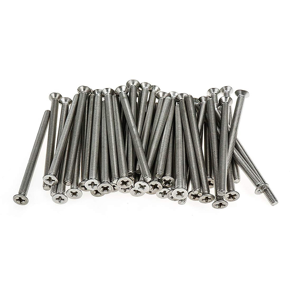 Xiaoyztan M4x60mm Phillips Countersink Head Machine Screws Stainless Steel 304 Full Thread Metric Standard Mounting Hardware Fasterning Accessories, Pack of 50