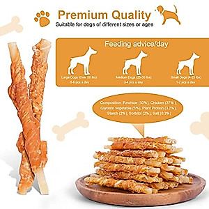 Pawant Chicken Wrapped Rawhides for Dogs Treats Puppy Training Snacks Sticks Dog Rawhide Chews All Natural Dog Treats 1lb
