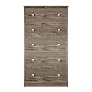 Ameriwood Home Ellwyn Tall 5 Drawer Dresser in Medium Brown