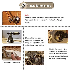 RP25513 RP24096 Faucet Stem Unit Assembly Kits for Two Handle Faucets Cartridge with RP4993 Rubber Seat and Spring, for Bathtub Shower Sink Bathroom Faucet (Not for Self Contained Faucets), 2 Pack