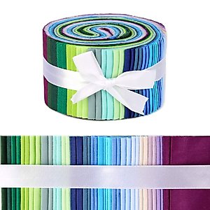 40Pcs Roll Up Cotton Fabric Quilting Strips, Jelly Roll Fabric, Cotton Craft Fabric Bundle, Patchwork Craft Cotton Quilting Fabric, Cotton Fabric, Quilting Fabric with Different Patterns for Crafts