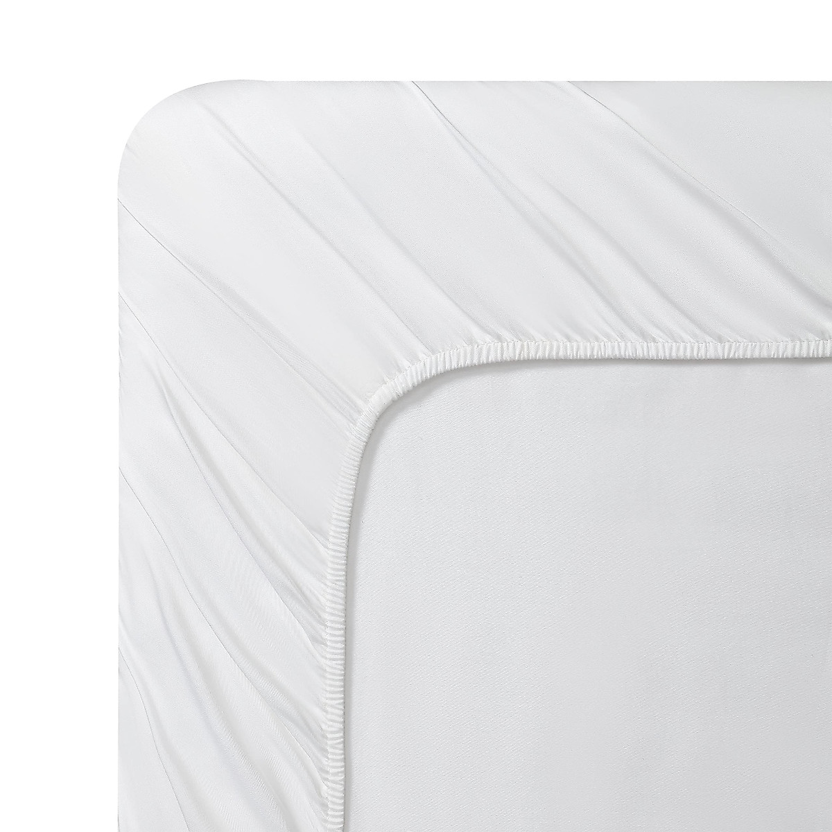 Vera Wang - Queen Sheet Set, Luxury Sateen Cotton Bedding, 800 Thread Count, Soft & Smooth Home Decor (White, 4 pieces, Queen)