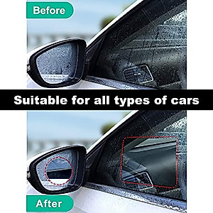 Car Rearview Mirror Waterproof Film - 6 Pieces Side Mirror Film Anti Fog Film for Car Rainproof Mirror Window Film Transparent Nano-Coated Protective Sticker for Cars Trucks Bus Side Windows