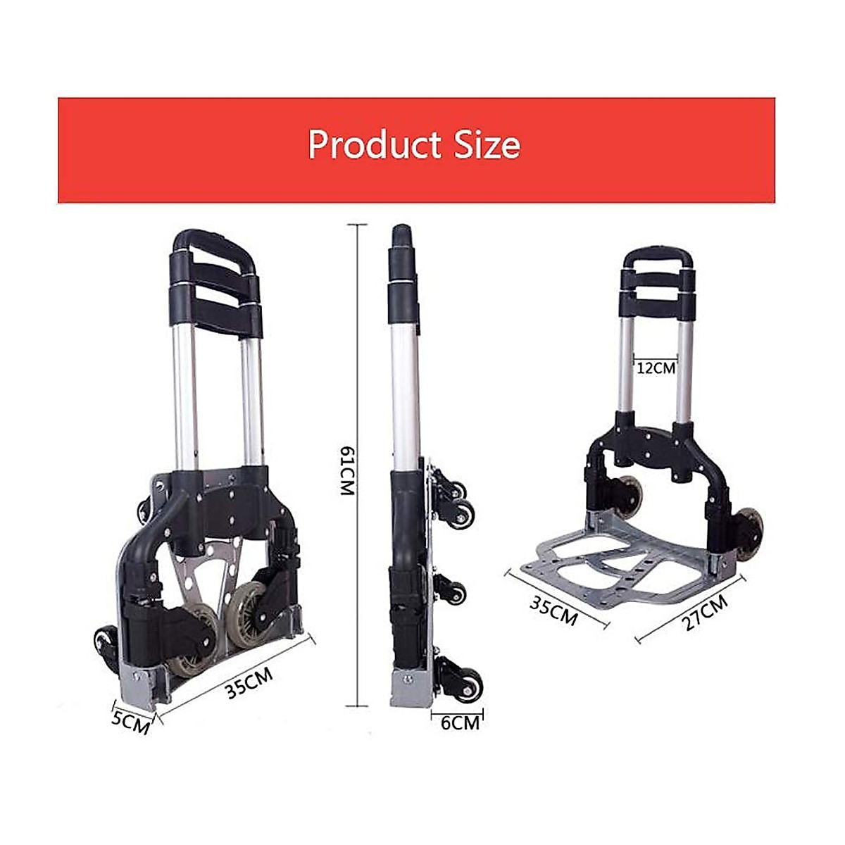 KNOXC Trolleys, Shopping Cart Hand Cart Folding Portable Trolley Car Shopping Cart Small Trailer Aluminum Trolley Luggage Cart Grocery Cart/Blue