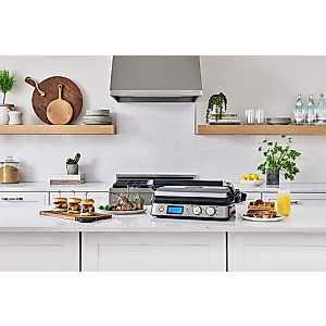 De'Longhi CGH1030D Livenza All-Day Grill, Griddle and Waffle Maker Silver Large
