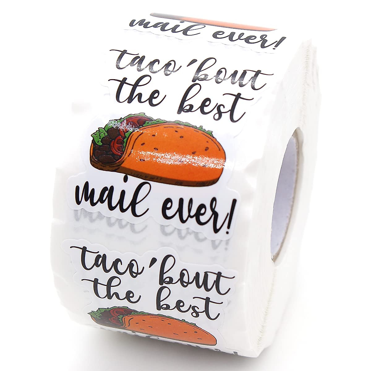 Littlefa Taco Bout The Best Mail Ever Stickers,Taco Stickers,Bakeries Stickers,Handmade Stickers,Small Business Stickers,Taco Mail Packaging Sticker for Small Business 500 PCS