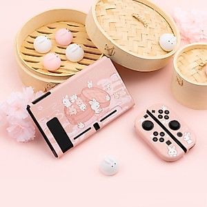 GeekShare Protective Case for Switch, Soft TPU Slim Case Cover Compatible with Nintendo Switch Console and Joy-Con (Steamed Bun Rabbit)