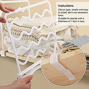 Mebbay Closet Shelf Dividers, 12 Pack Plastic Closets Shelves Organizer, Wood Shelf Divider for Clothes, Book and Bedroom Organization