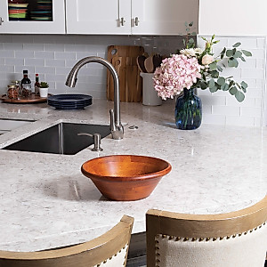 Lipper International Cherry Finished Round Rim Bowl for Salads or Fruit, 12" Diameter x 4" Height, Single Bowl