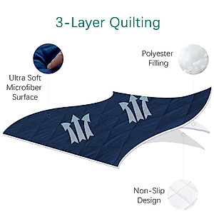 Sheet for Regalo My Cot Portable Toddler Bed, Joovy Travel Cot (Sheet Only, Bed not Included), Soft Padded Cover, Navy, 54''x28''