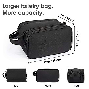 WANDF Hanging Travel Toiletry Bag for Women Men with TSA Approved Quart Size Bag Large Toiletries Cosmetics Makeup Organizer (Gold)