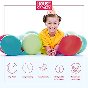 HOUSE OF PARTY Red, White and Gold Balloon Garland Kit 123 Pcs - Teal, Dark Red Metallic Balloons Arch for Valentine, Wedding, Graduation, Birthday Decorations and Party Supplies