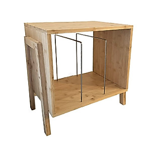 Turnable Stand with Record Storage - Stackable Bamboo Record Player Stand with Storage for 12" Vinyl Albums Turntable Cabinet Nightstand - Living Room Bedroom Sofa Couch Bed Side Night Stand