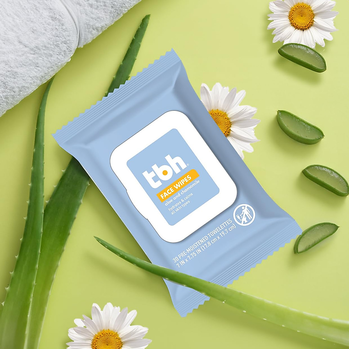 TBH Kids Gentle Face Wipes- - Daily Cleansing and Hydrating Face Wipes - Sulfate, Paraben Free - 30 Pack