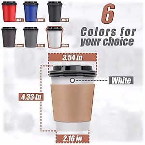 To Go Coffee Cups 120 Pack, Paper Coffee Cups With Lids Straws and Sleeves, Disposable Hot Beverage 12Oz Paper Coffee Cup