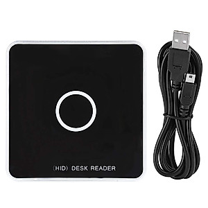 Desktop Reader UHF RFID, Fast Response Speed Sensitive Reading Distance Up to 50Cm, Circular LED Indicator, Built in Buzzer, 2Dbi Circular Polarization Antenna 12.5Dbm to 26Dbm