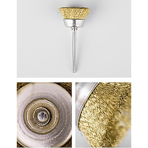 SUJAYU Wire Brush for Drill, 30 Pcs Brass Wire Wheel for Drill, Dremel Wire Brush Dremel Bits Dremel Accessories, Buffing Wheel Drill Wire Brush Drill Sanding Attachment