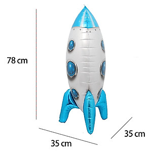 4D Rocket Helium Balloon Outer Space Foil Balloons Kids Toys Baby shower Birthday Party Decorations Suppliers (4D Rocket Red)